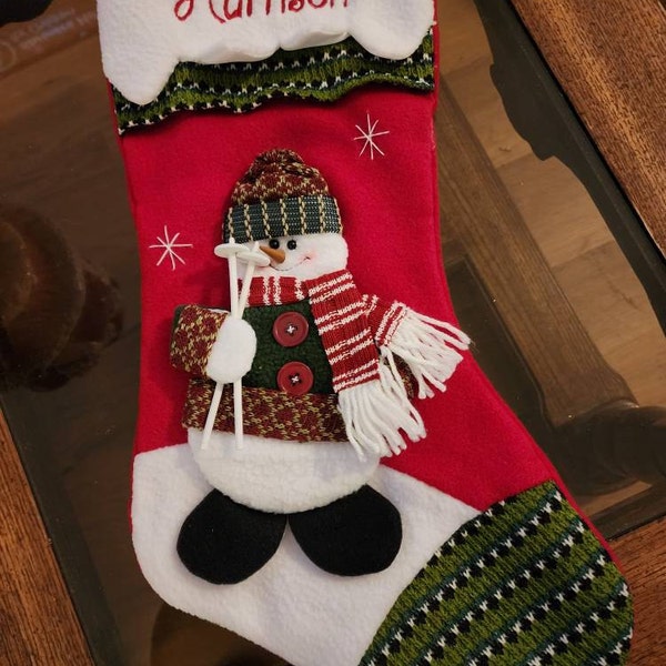 Personalized Snow Cap Christmas Stockings - 3-D Plush Character ...
