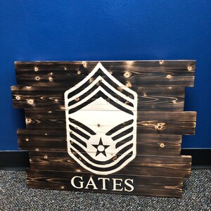 Chief Master Sergeant Wooden Rustic Wall Art - Etsy