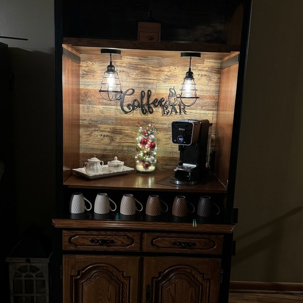 Coffee Bar Script Metal Sign - Home Coffee Area Wall Décor - Steel ...