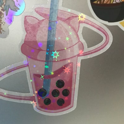 Pikachu Boba Sticker Handmade Pokemon Boba Milk Tea Sticker - Etsy