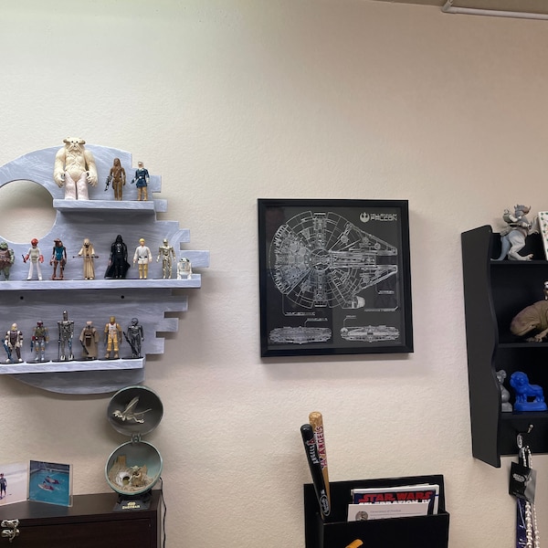 Custom Death Star Wall Display Shelf Backlit With Remote Controlled LED ...
