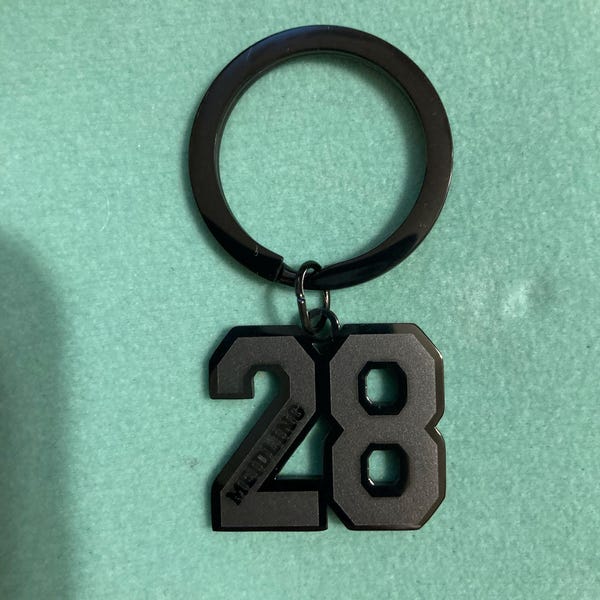 Personalized Team Number Keyring With Name|customized Engraved Sport ...