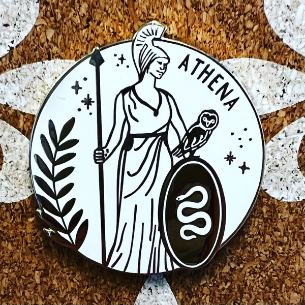 Athena Goddess of War & Wisdom Enamel Pin – Greek Mythology Collection ...