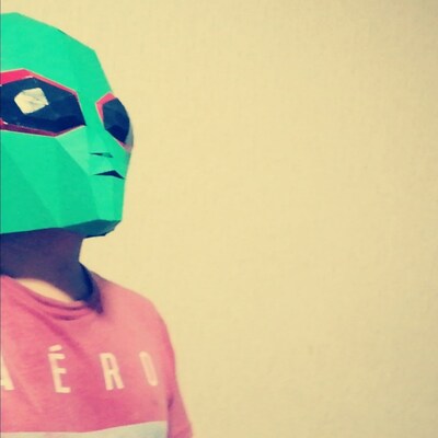 Alien Mask Template DIY Printable Mask, Papercraft 3D Template, Low ...