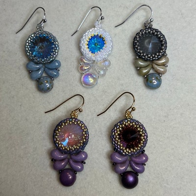 Circular Brick Stitch Earring Tutorial PDF Pattern INSTANT DOWNLOAD - Etsy