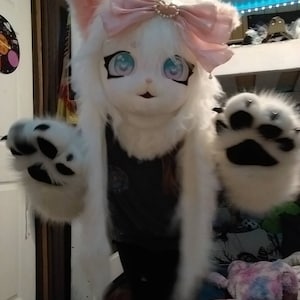Kig Fursuit Head Cat Furry Head With Lolita Clips, Kig Kemono Fursuit ...