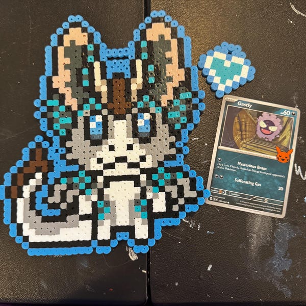 Custom Fursona Perler Bead Doughnut Badge - Etsy