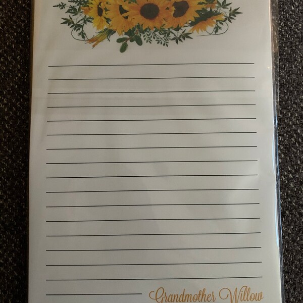 Personalized Notepad, SUNFLOWER, Floral Notepad, Personalized ...
