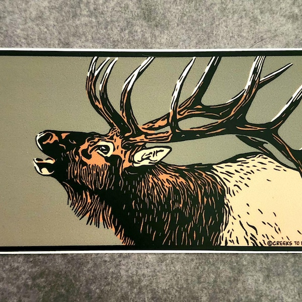 Bull Elk Sticker Decal - Etsy