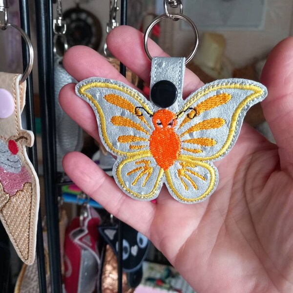 Butterfly Key Fob, Machine Embroidery Design, ITH, in the Hoop, 4x4 ...