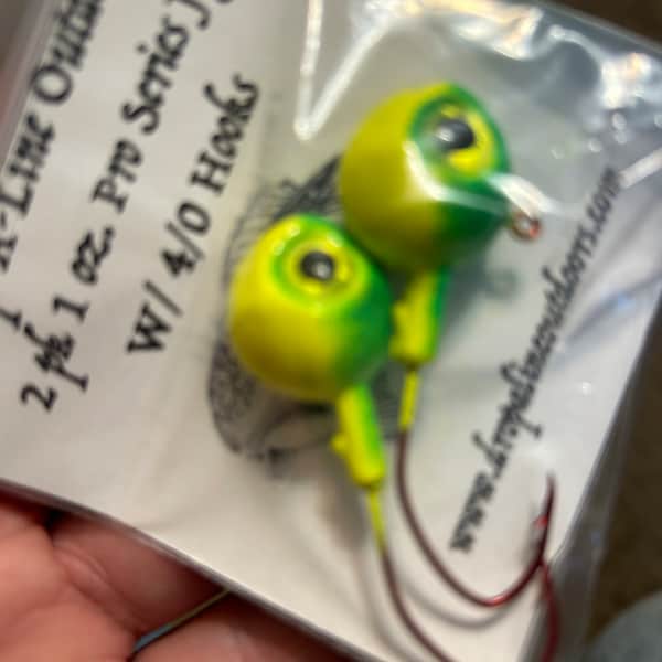 3 Pk Chartreuse & Blue Ice Round Head Jigs - Etsy
