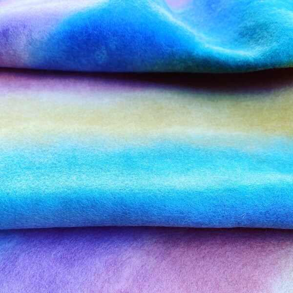 Tie Dyed Hand Made Wool Felt With an Assortment of Colours - Etsy