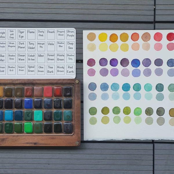 Watercolor Palette Pastel Rainbow Ceramic Watercolor Pans Set of 12 ...