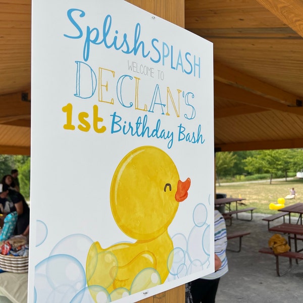 Rubber Duck Birthday Welcome Sign - EDITABLE INSTANT DOWNLOAD - Duck ...