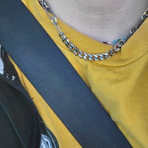 Deconstructed Grunge Chain Mini Necklace in Stainless Steel - Etsy