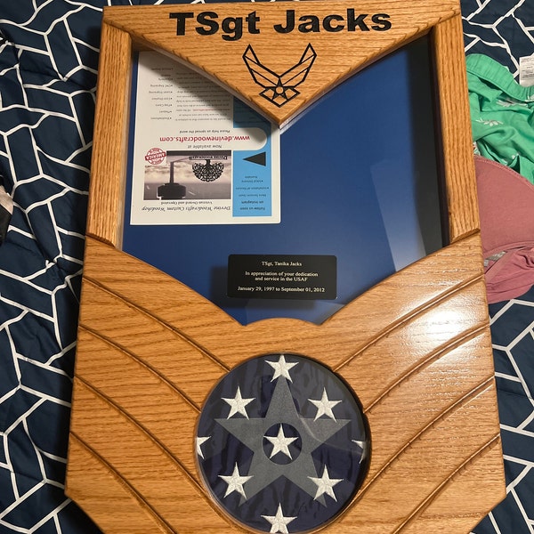 Handcrafted Air Force Ssgt Shadowbox - Air Force Tsgt Shadowbox ...