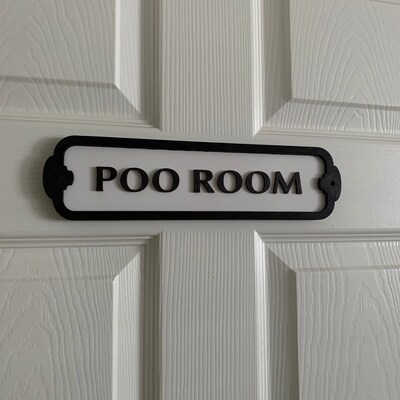 Wooden Poo Room Door Sign. Vintage British Railway Style. Handmade ...