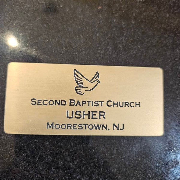 Christian Church Name Badge With Magnet – 3" X 1 1 /4"- Custom-engraved ...
