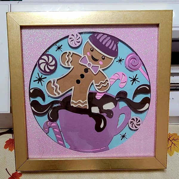 Gingerbread Shadow Box Svg, Shadow Box Svg, Christmas Shadow Box Svg ...