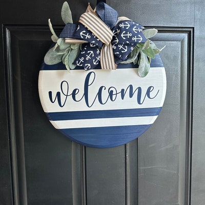 Turtle Welcome Sign Door Hanger Wood Sign Welcome Front Door Decor ...