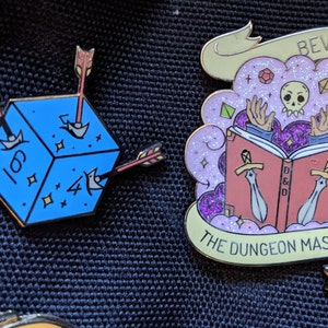 Dungeons and Dragons Inspired Glitter Enamel Pin | Etsy