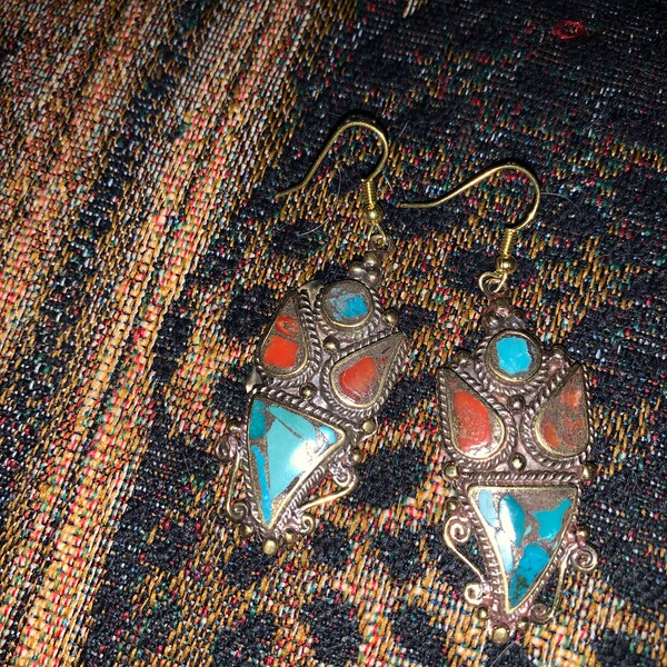 Hand-beaded Panel With Tufted-bell Accents and Mirrors Vintage Afghan ...