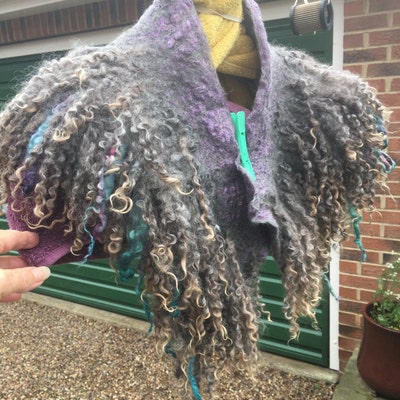 Wet Felting Tutorial Felted Locks Collar Neck Warmer How to Felt Wool ...