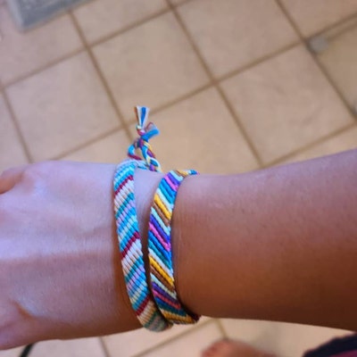 CUSTOM MADE Striped Friendship Bracelet, Candy Stripe Pattern, Woven ...