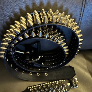 Three Row Pyramid Studded Belt With Teo O-rings | Etsy