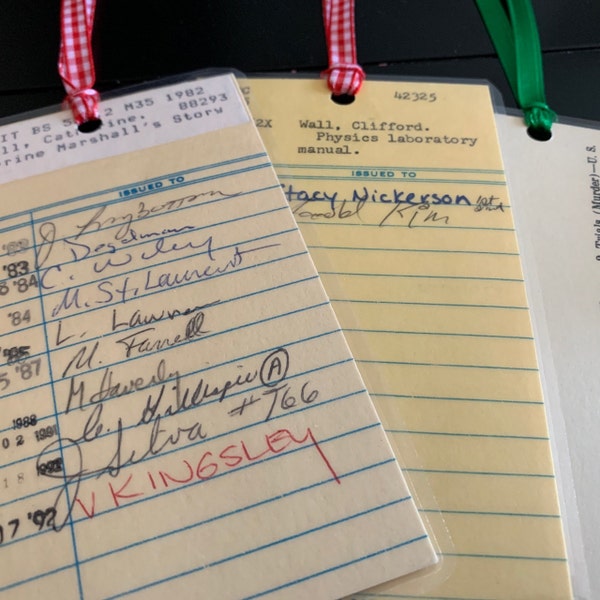 Library Checkout Card Bookmarks Set of 4, Blank Checkout Cards, Book ...