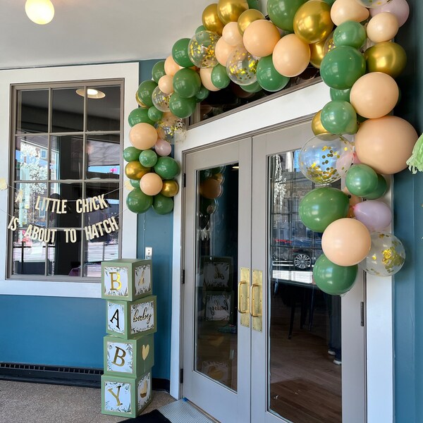 Spring Baby Shower Decorations, A Little Chick is About to Hatch Banner ...