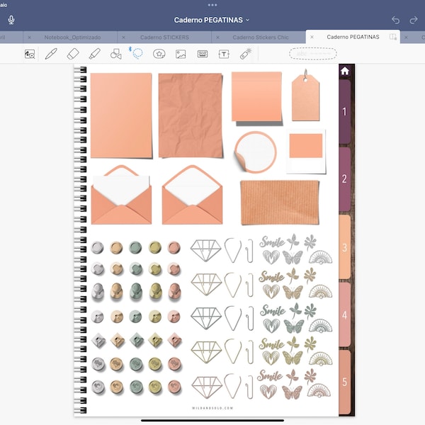 Metallic Realistic Digital Planner Coils - Gold, Silver, Rose Gold ...