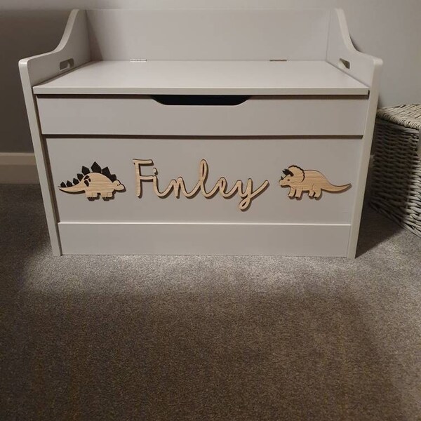 Personalised Toy Box - Soft Grey - Etsy UK