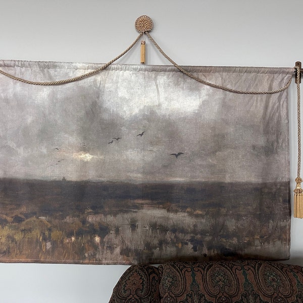 Handmade 100% LINEN 'golden Tapestry' Wall Hanging - 17th Century ...