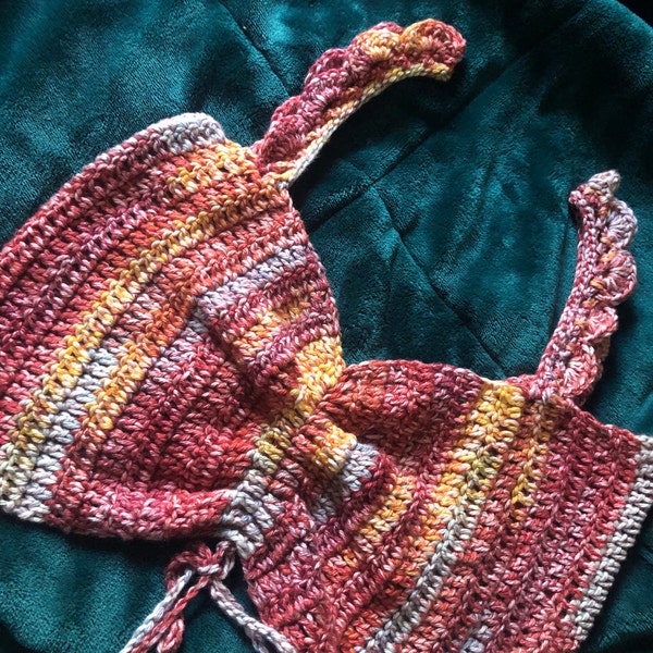 Crochet Pattern for Scrunch Crop Top With Scalloped Straps and ...