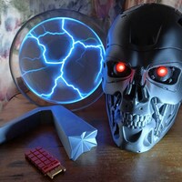 Terminator Endoskeleton Headphone Holder, Skull T-800 LED Bust, Headset ...