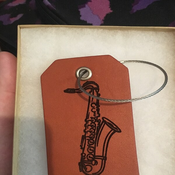 Saxophone or Alto Sax - Instrument Tag, Instrument Case ID Tag ...