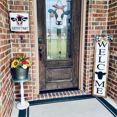 Farmhouse Sign, Herd That Cow, Funny Farm Sign, Cow Sign, Laser Cut ...