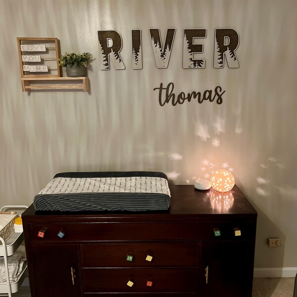 Woodland Nursery Decor, Forest Nursery Letters, Wood Tree Woodland Wall ...