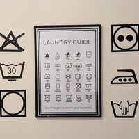 Laundry Tags Wall Decals, Set of 5 Laundry Tag Stickers, Choose 5 ...