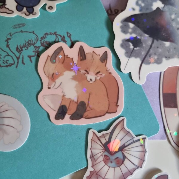 Fox Sticker, Kitsune Fox Sticker, Fox Baby, Red Fox, Fennec Fox, Chibi ...