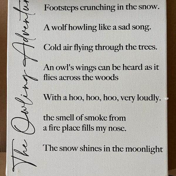 Custom Poem Canvas Print Sign Song Lyric Love Letter Inspirational ...