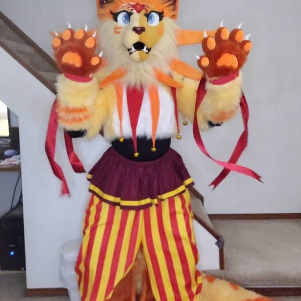 Sun Stripe Clown Pantaloons, Nonbinary Cosplay Clowncore Red and Yellow ...