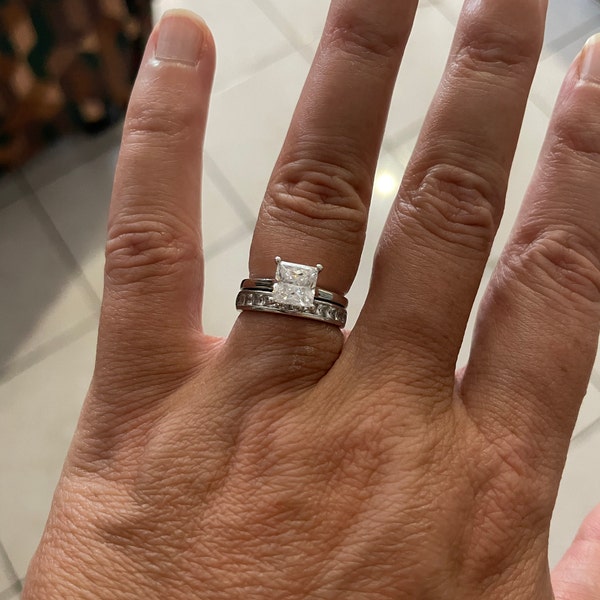 1.25ct Thin Princess Cut Engagement Ring, Princess Cut Solitaire Ring ...