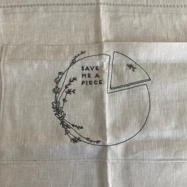 Logo Embroidery Linen Half Apron With Pocket for Women Men Christmas ...