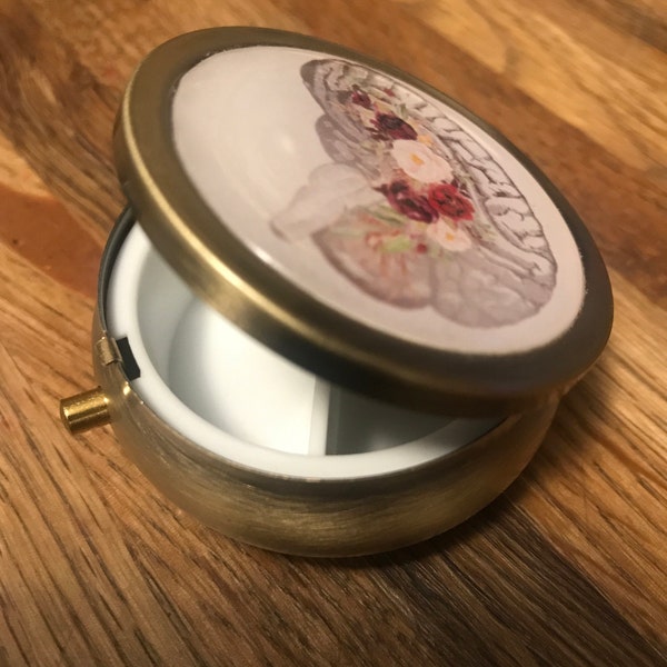 Floral Human Brain Pill Box, Floral Brain Pill Case, Trinket Box ...