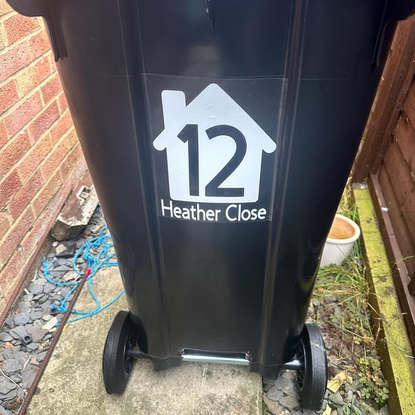 Pack of 3 Wheelie Bin Stickers - Personalised Wheelie Bin Labels ...