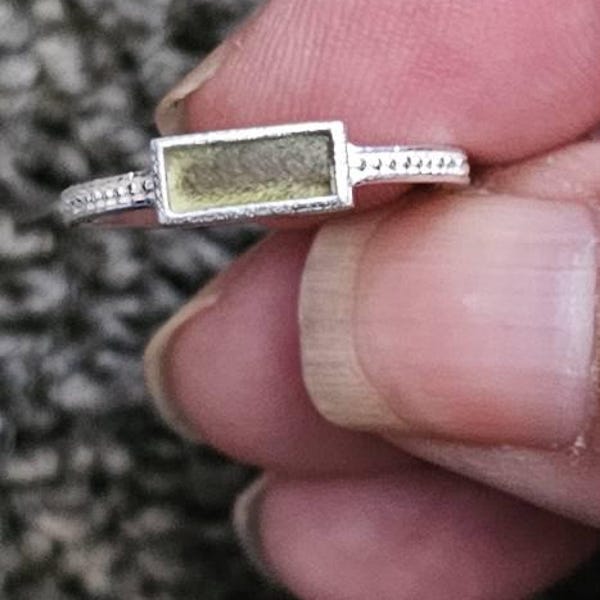 Natural Cut Moldavite Hexagon Ring in Sterling ,unique Moldavite Ring ...