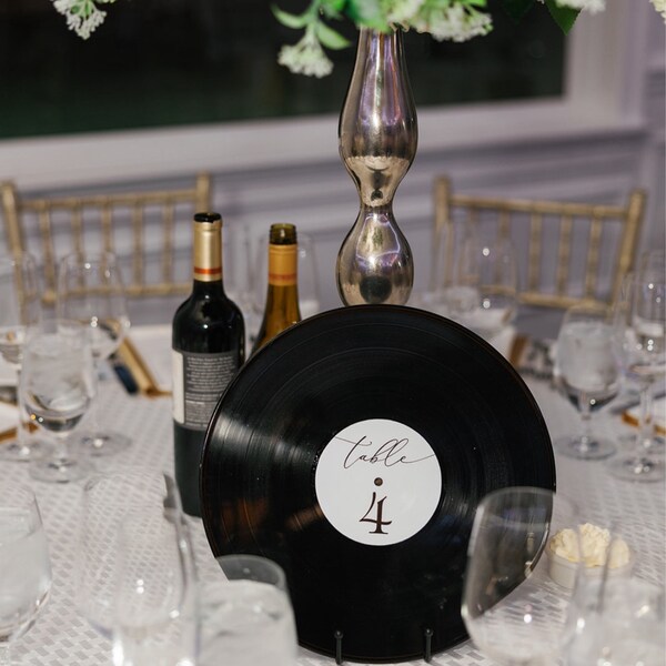 Wedding Record Table Numbers | Custom Photo Vinyl Record Sticker for ...