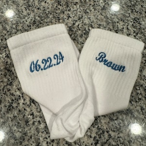 Custom Wedding Socks Silver Embroidered Custom Bride Socks Bridesmaid ...